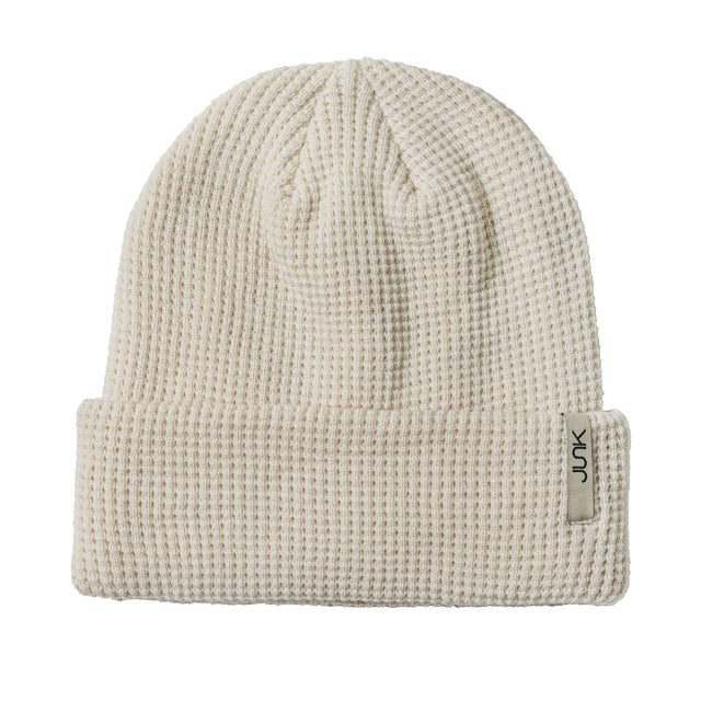 Bone White Waffle Knit Beanie